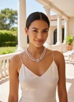 China 60cm Natural Freshwater Pearl Necklace Purple High Luster Elegant Evening Wear for sale