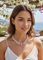 China 60cm Natural Freshwater Pearl Necklace Purple High Luster Elegant Evening Wear for sale