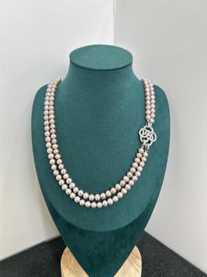 China 60cm Natural Freshwater Pearl Necklace Purple High Luster Elegant Evening Wear for sale