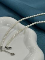 China Freshwater Baroque Pearl Pendant Necklace 18 Inch Long Turquoise Stone Gold Clasp for sale