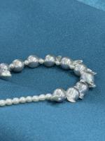 China Freshwater Baroque Pearl Pendant Necklace 18 Inch Long Turquoise Stone Gold Clasp for sale