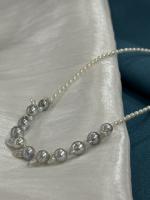 China Freshwater Baroque Pearl Pendant Necklace 18 Inch Long Turquoise Stone Gold Clasp for sale