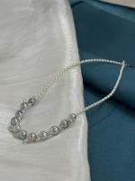 China Freshwater Baroque Pearl Pendant Necklace 18 Inch Long Turquoise Stone Gold Clasp for sale
