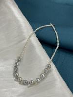 China Freshwater Baroque Pearl Pendant Necklace 18 Inch Long Turquoise Stone Gold Clasp for sale