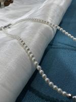 China Custom Silver Baroque Pearl Necklace Freshwater 16-18 Inch Adjustable Lobster Clasp for sale