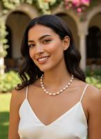 China Natural Freshwater Pearl Necklace White 18 Inch Double Clasp Blemish-Free Elegant Jewelry for sale