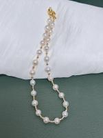 China Natural Freshwater Pearl Necklace White 18 Inch Double Clasp Blemish-Free Elegant Jewelry for sale