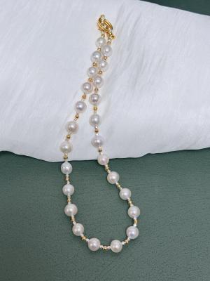 China Natural Freshwater Pearl Necklace White 18 Inch Double Clasp Blemish-Free Elegant Jewelry for sale