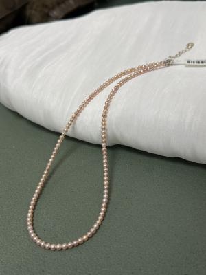 China Custom Freshwater Pearl Necklace Pink Baroque Pearls with Black Beads 18 Inch for sale