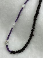 China Natural Pearl Necklace 44cm 10.5-11mm Pearls with Jade Beads Silver Buckle for sale