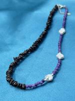 China Natural Pearl Necklace 44cm 10.5-11mm Pearls with Jade Beads Silver Buckle for sale
