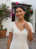 China Heart Shaped Baroque Pearl Necklace 42cm with Silver Spaced Beads Elegant Jewelry for sale