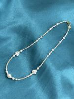 China Heart Shaped Baroque Pearl Necklace 42cm with Silver Spaced Beads Elegant Jewelry for sale