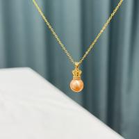 China 925 Sterling Silver Crown Pendant Necklace with 10-11.5mm Peach Freshwater Pearl Luxury Jewelry Gift for sale