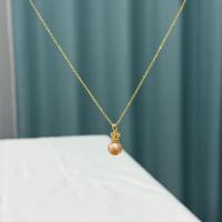 China 925 Sterling Silver Crown Pendant Necklace with 10-11.5mm Peach Freshwater Pearl Luxury Jewelry Gift for sale