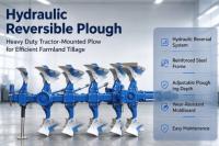 China hydraulic reversible plough with hydraulic turnover system enabling smooth stable flip action for effective soil preparation work for sale