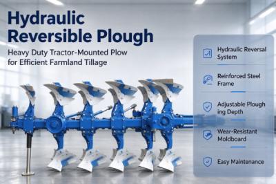 China hydraulic reversible plough with hydraulic turnover system enabling smooth stable flip action for effective soil preparation work for sale