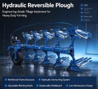 China Tractor Mounted Hydraulic Reversible Plough with Overload Protection and Strong Welded Structure for Large Scale Farming for sale