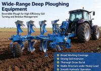 China Robust Hydraulic Reversible Plough with Thickened Steel Frame and Heat Treated Alloy Steel Plowshare for Deep Soil Tillage for sale