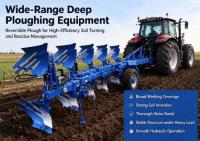 China Tractor Mounted Hydraulic Reversible Plough with Smooth Flipping Movement and Durable Moldboards for Commercial Growers for sale