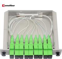China 1x8 PLC Splitter Cassette Type 130*100*25mm with SC/APC connector for sale