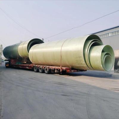 China FRP Fiberglass Pipe DN50-2000mm Lightweight Round Tube for Water Treatment with Printed Flange for sale