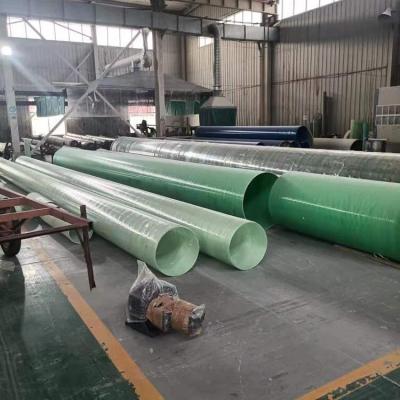 China FRP Pipe with Printed Flange 12m Filament Winding Round Oil Treatment Pipe for sale