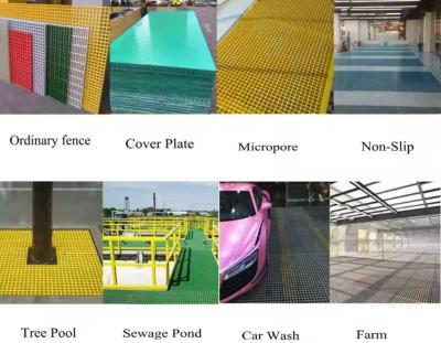China FRP Molded Grating 38mm Height 4x8 Fiberglass Floor Cover Walkway GRP Grating for sale