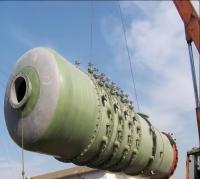 China FRP Bubble Tower GRP Fiberglass Ammonia Absorption Tower 90% Efficiency Customizable Dimensions for sale