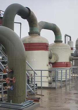 China FRP Waste Gas Absorption Tower 120°C Chemical Plant Column Vessel Customizable for sale
