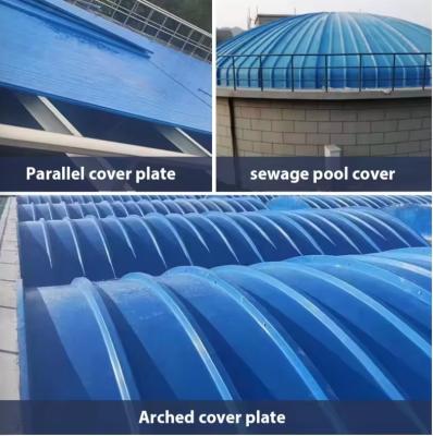 China Non Slip FRP Arch Cover Plate Gas Collecting Fiber Reinforced Plastic Sewage Pool Cover 1200mm for sale