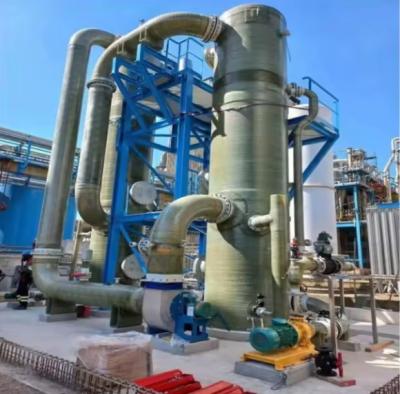 China FRP GRP Waste Gas Desulfurization Tower 90% Efficiency Exhaust Gas Purification System for sale