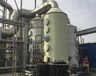China FRP Desulfurization Tower Vertical Cyclone Plate Tower 1-5m Diameter 95% Efficiency for sale
