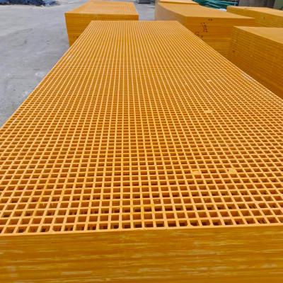 China Fire Retardant FRP Square Grating 25mm 38mm 50mm Pultruded Fiberglass Grating for sale