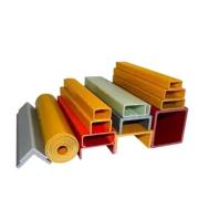 China OEM Fiberglass Hollow Tubes FRP Pultruded Profiles Square Rectangular Round Shape for sale