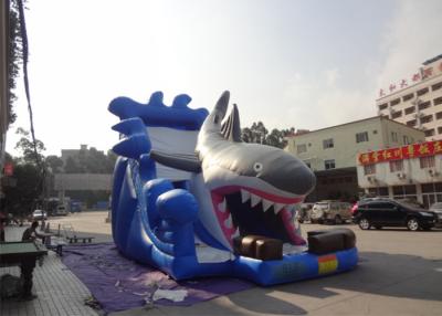 China 7.5m Commercial Inflatable Slide / Big Shark Water Slide With Blower for sale