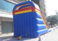 China Thickness 0.55mm PVC Heavy Duty Rainbow inflatable water slides With Pool for sale