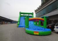 China Tropical Island Commercial Inflatable Water Slip N Slide , Inflatable Pool Slide For Adult for sale