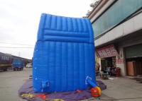 China Customized Large Commercial Inflatable Slide Blue Curvy / Blue Wave for sale