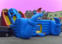 China Clown Bouncy Slide Large Inflatable Water Slides With Sun Cover for sale