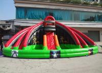 China 17 Feet Red / Green / Black Large Commercial Inflatable Slides For Kids Party for sale