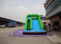 China Plato Material Sewing Inflatable Wet Slide , Grenn And Black Water Inflatable Slide for sale