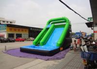 China Plato Material Sewing Inflatable Wet Slide , Grenn And Black Water Inflatable Slide for sale