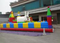 China Professional Decoration Inflatable Amusement Park With Big Castle And Slide for sale