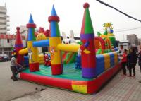 China Professional Decoration Inflatable Amusement Park With Big Castle And Slide for sale
