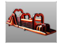 China 0.5mm PVC Tarpaulin Inflatable Obstacle Course Tunnel Game Double Slide for sale