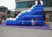 China 0.55mm PVC Blue Adults And Kids Playground Commercia Giant Inflatable Water Slide For Party for sale