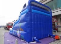 China 0.55mm PVC Blue Adults And Kids Playground Commercia Giant Inflatable Water Slide For Party for sale