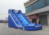 China Wipeout PVC Inflatable Giant Slide With Pool / Inflatable Water Slide For Kids And Adults for sale