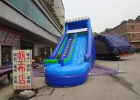 China Blue 0.55mm PVC Tarpaulin Backyard / Home Inflatable Water Slide For Adult N Kids for sale
